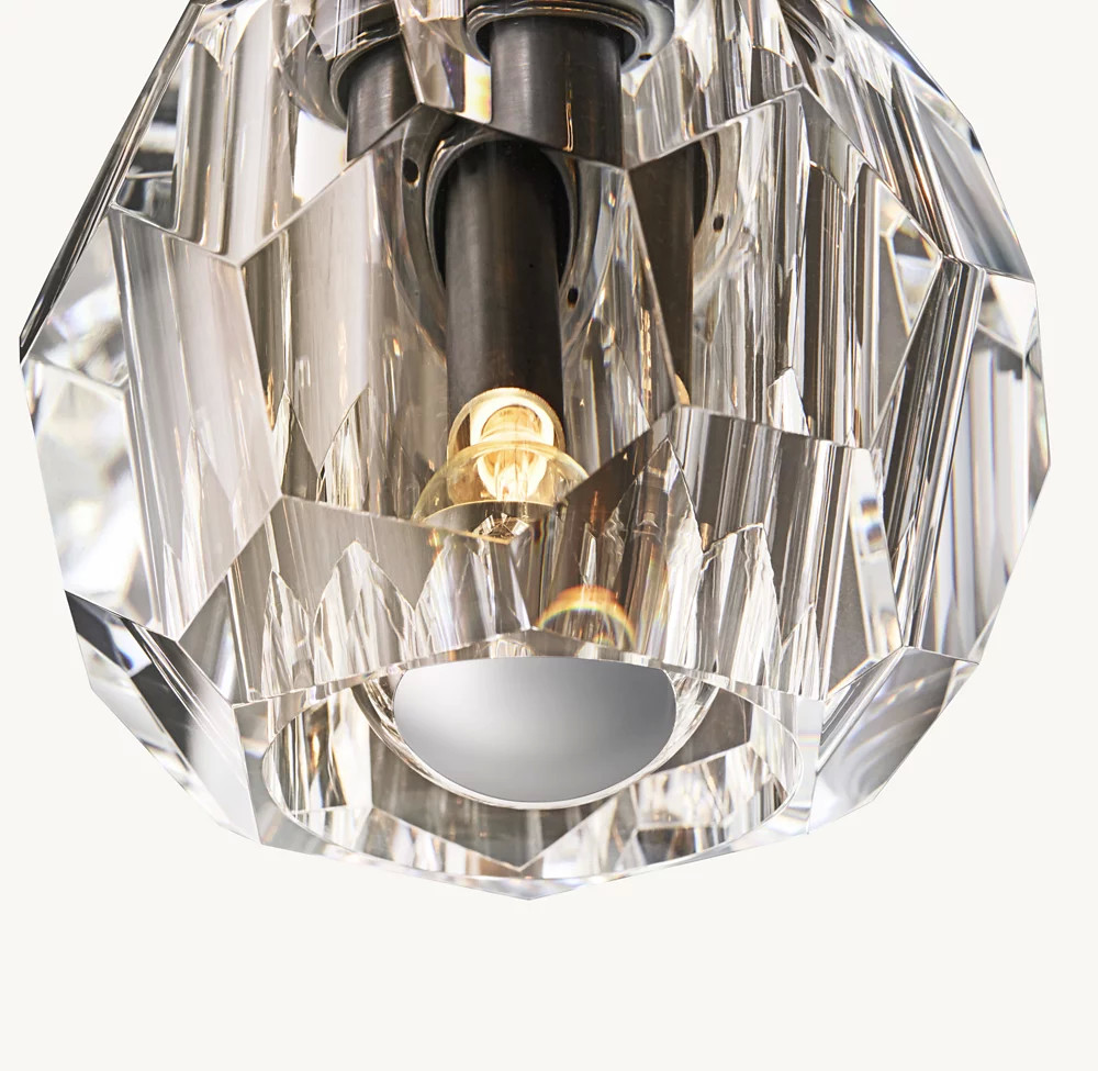 Clear Glass Petite Flushmount Ceiling Light with Embedded Crystal and ...